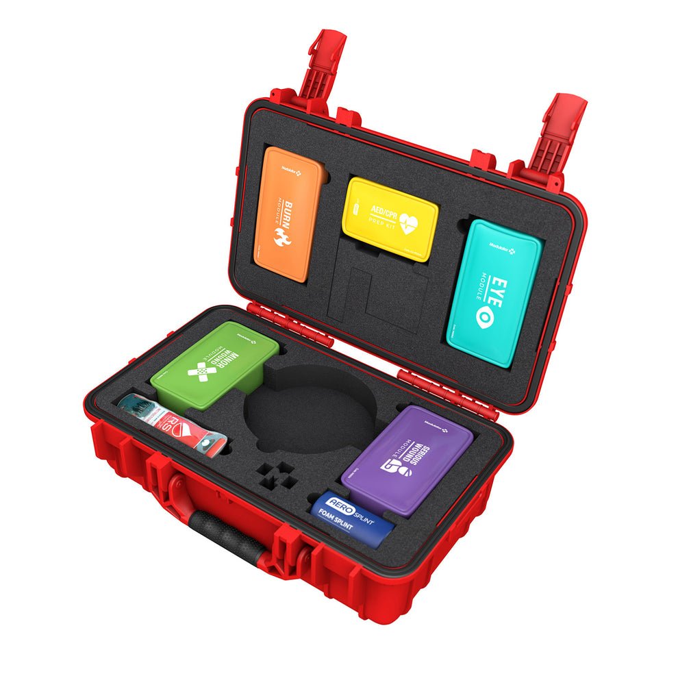 Modulator Trauma Kit without AED - XL Rugged Hard Case – 4 Safety Kits